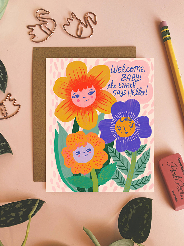 Welcome Baby The Earth Says Hello Card – Edge of Urge