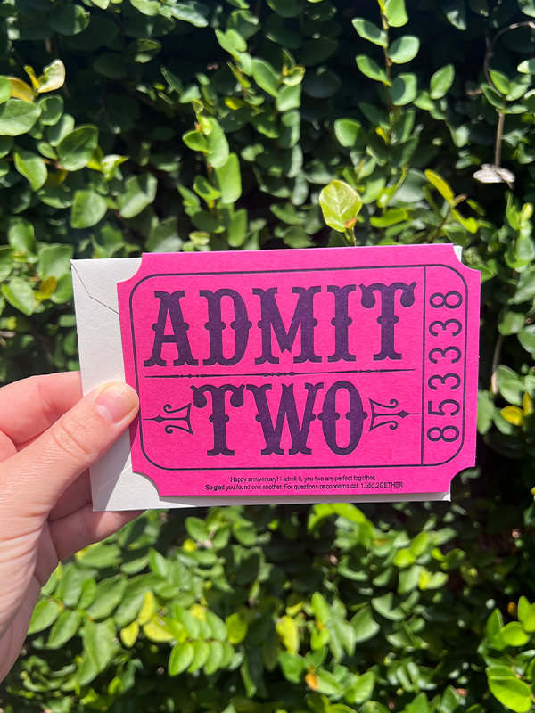 Admit Two Ticket Anniversary Card – Edge of Urge