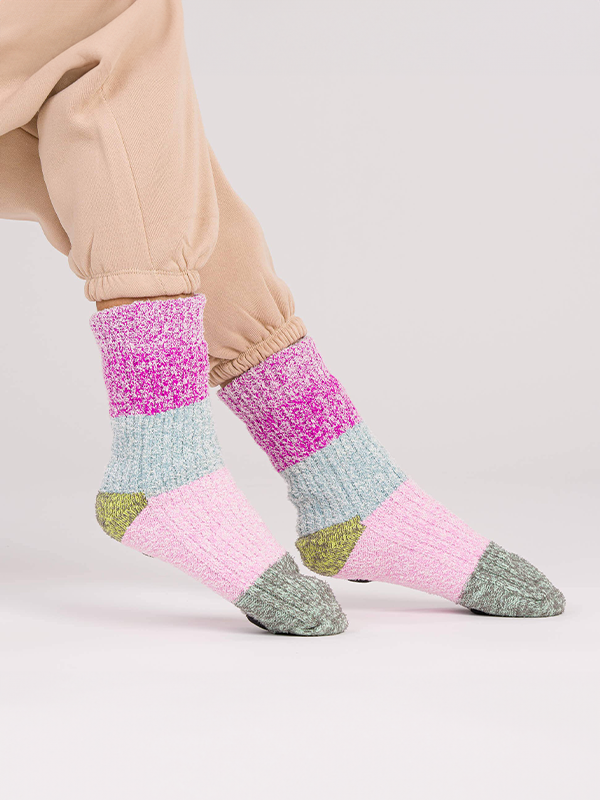 Color Band House Socks: Magenta Stone Blue – Edge of Urge
