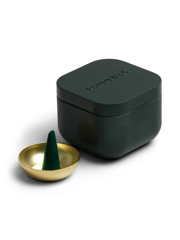Incense Cones with Holder: Wild Mint & Santal (Dark Green) – Edge of Urge